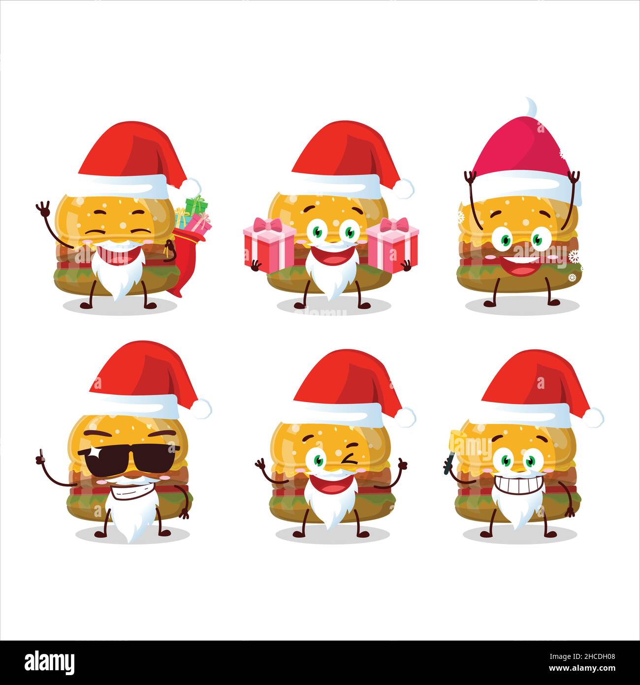 Santa Claus emoticons with hamburger gummy candy cartoon character ...