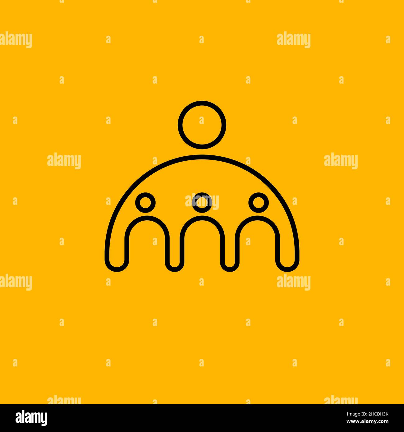 hierarchical structure of organization line icon. Leader of company ...