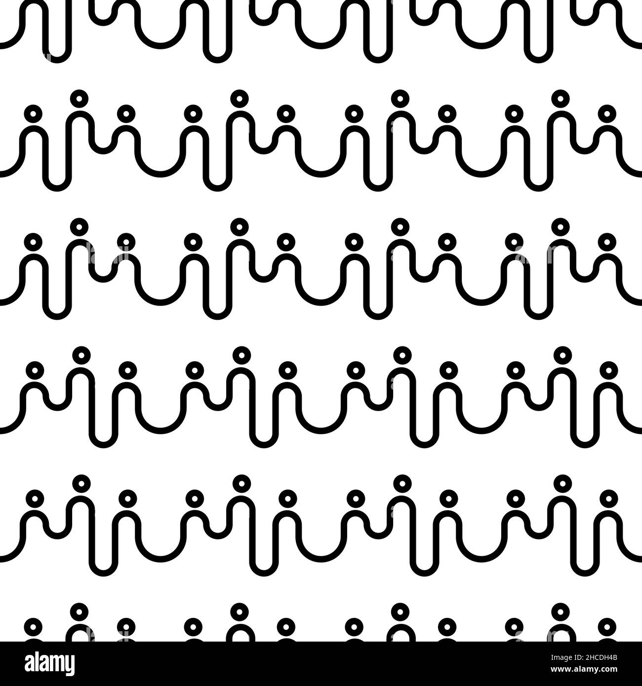 People abstract line seamless pattern. HR background. Networking poster ...