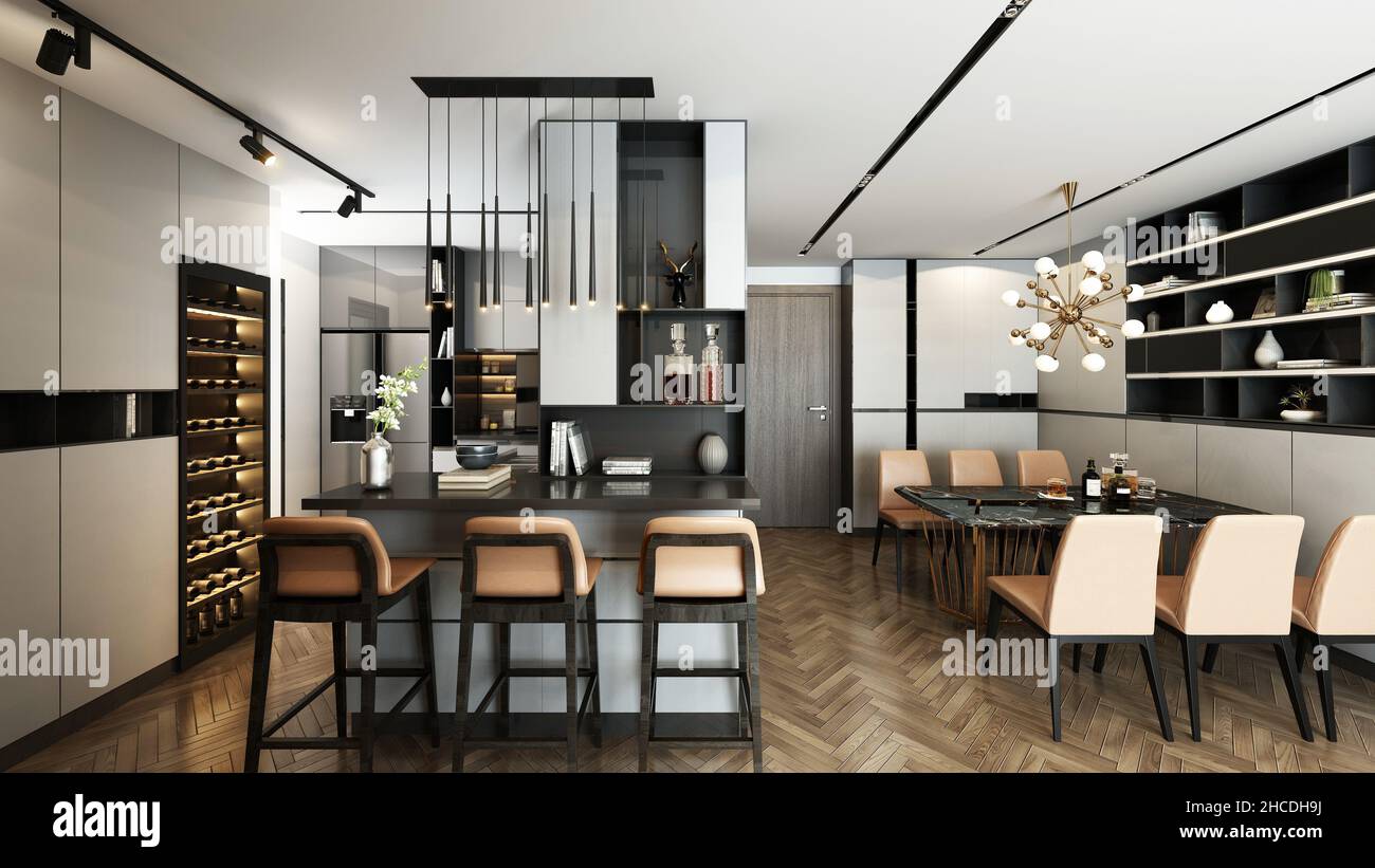 Design interior 3d Stock Photo - Alamy