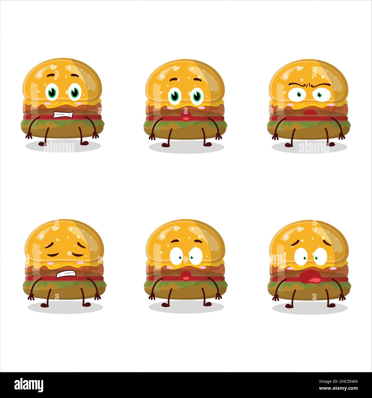 Character cartoon of hamburger gummy candy with scared expression ...
