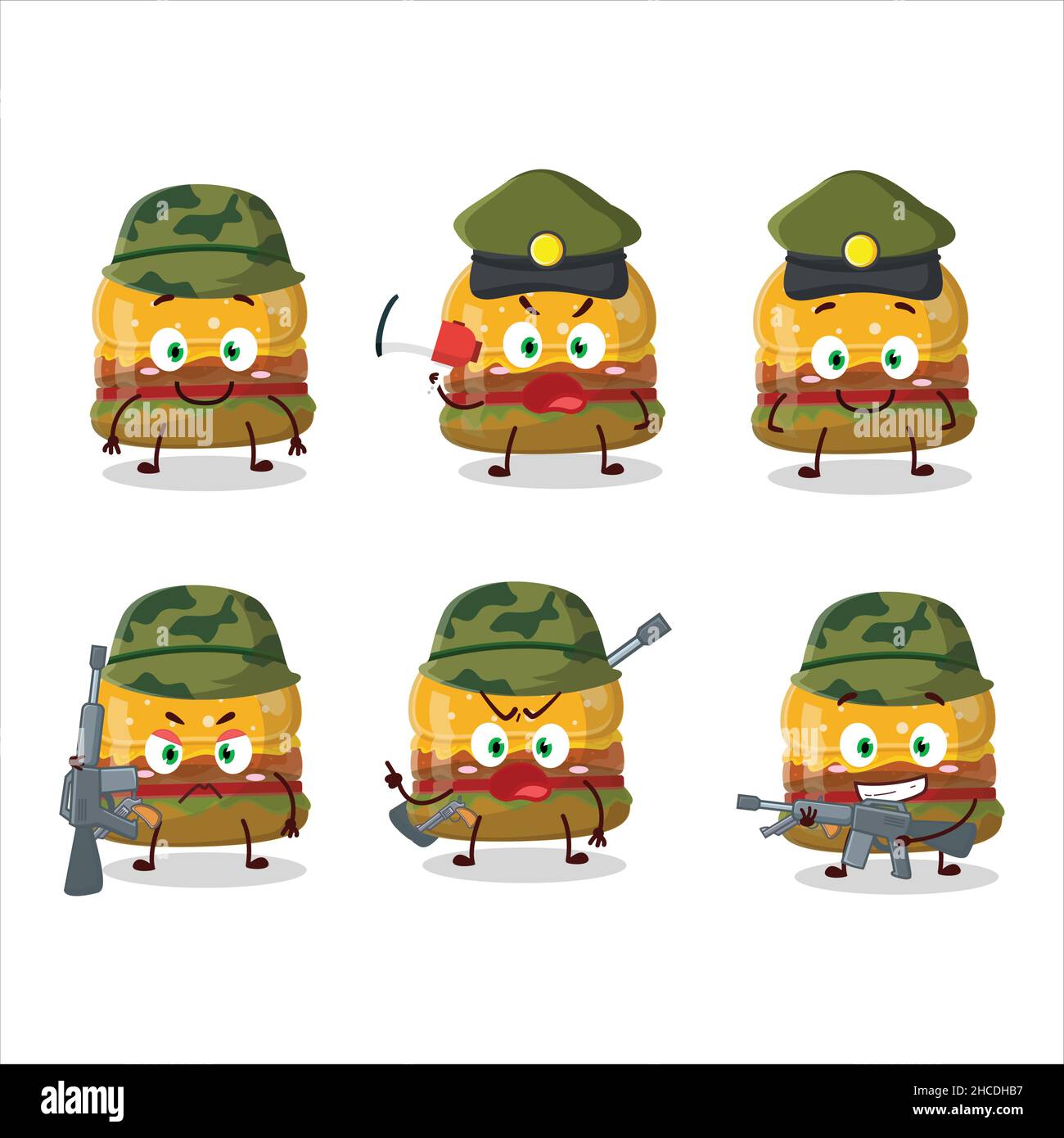 A charming soldier hamburger gummy candy cartoon picture bring a gun ...