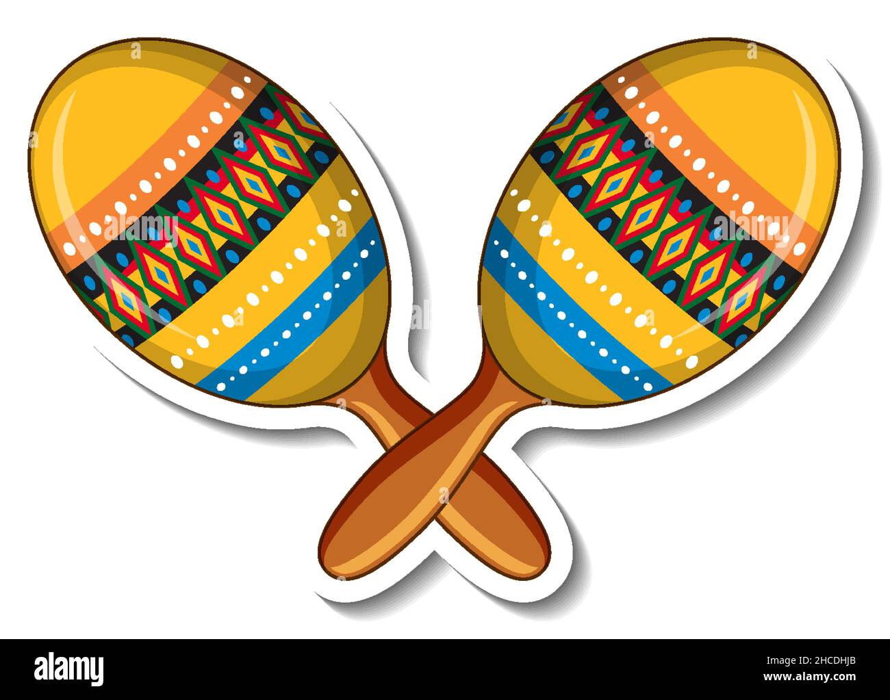 Maracas music instrument cartoon illustration Stock Vector Image & Art ...