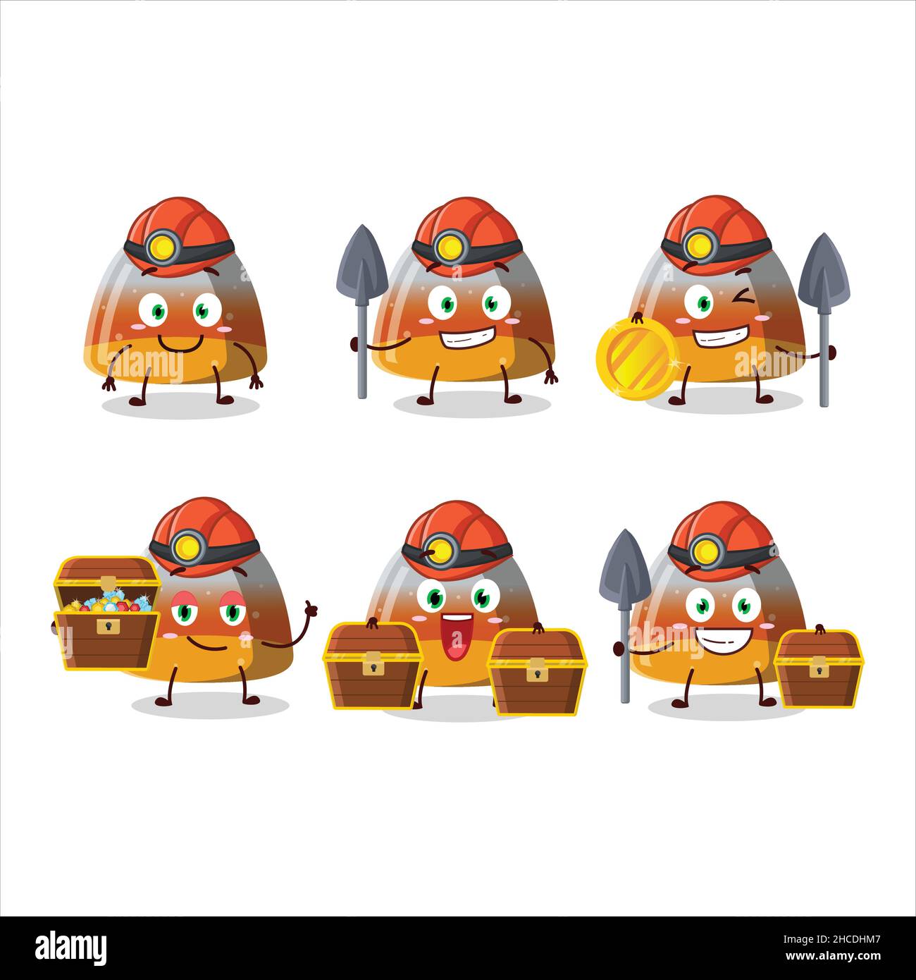 miners gummy corn cute mascot character wearing helmet. Vector ...