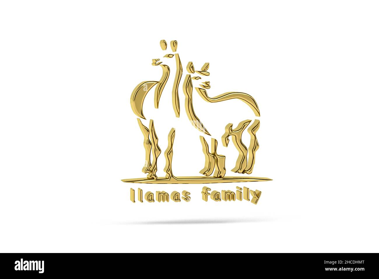Golden 3d lama icon isolated on white background - 3d render Stock ...