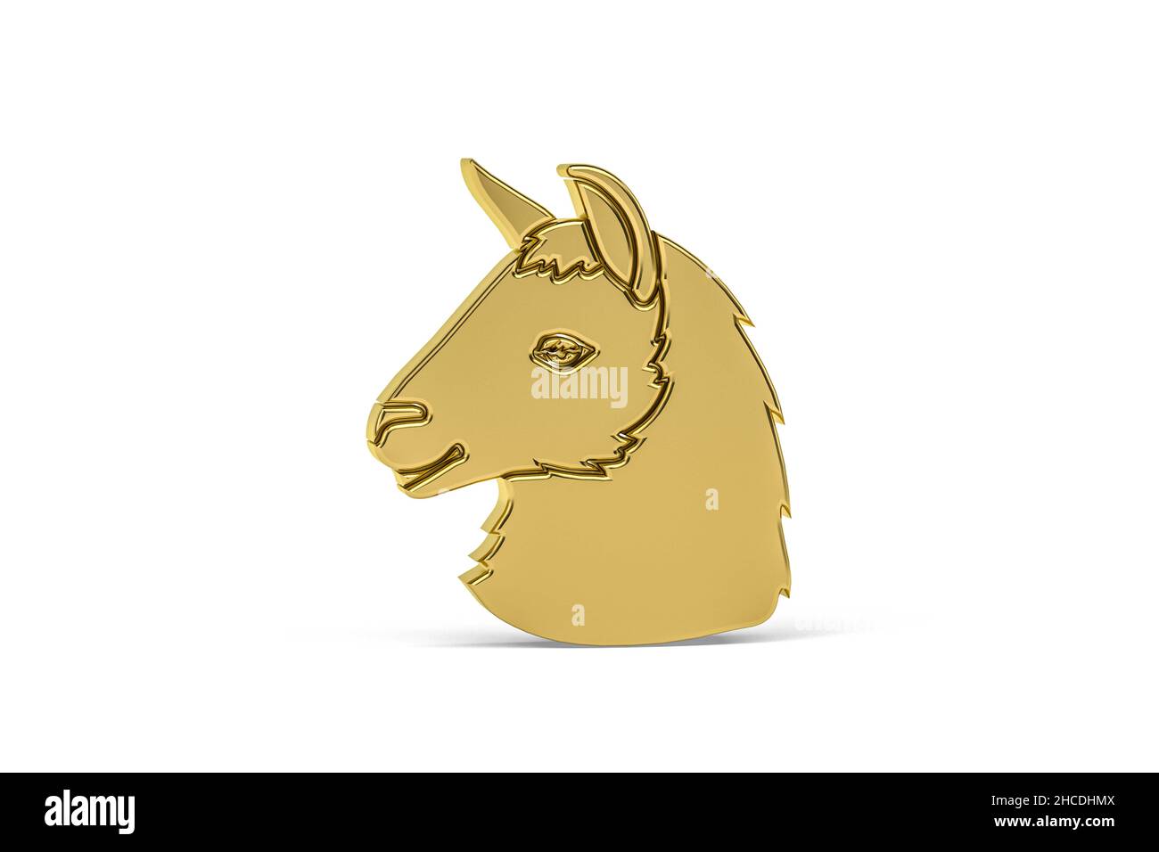 Golden 3d lama icon isolated on white background - 3d render Stock ...