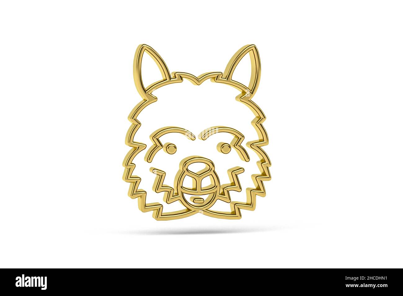 Golden 3d lama icon isolated on white background - 3d render Stock ...