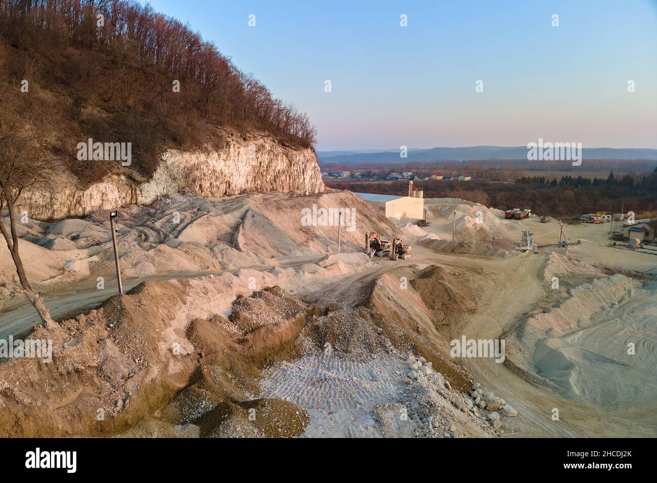Open pit mining of construction sand stone materials Stock Photo - Alamy