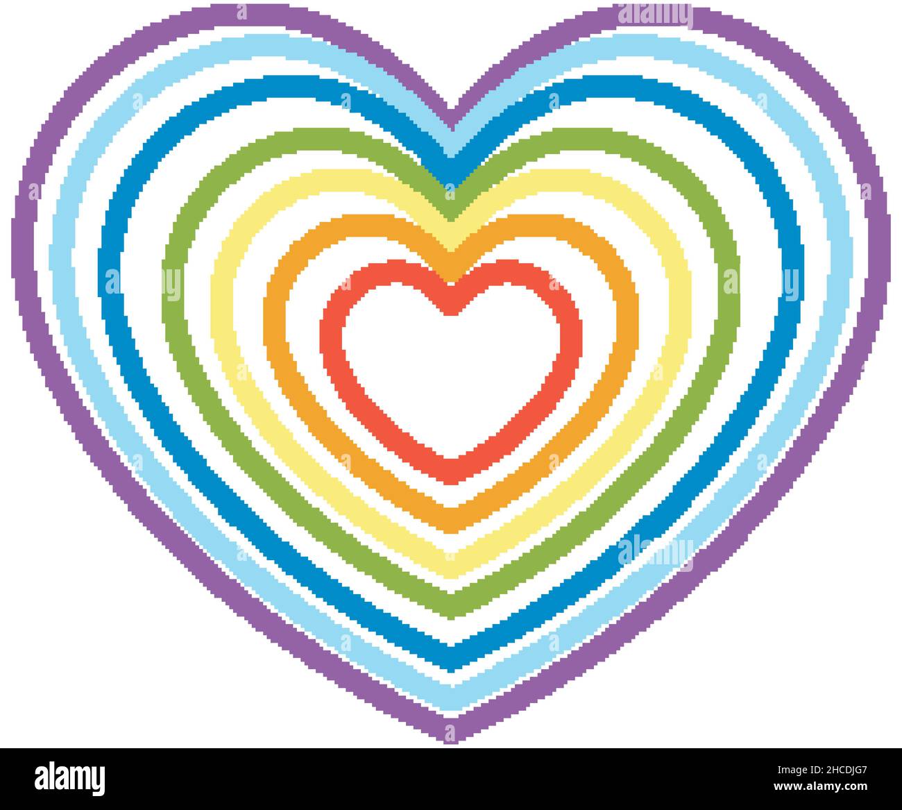 Heart formed by rainbow curved line illustration Stock Vector Image ...