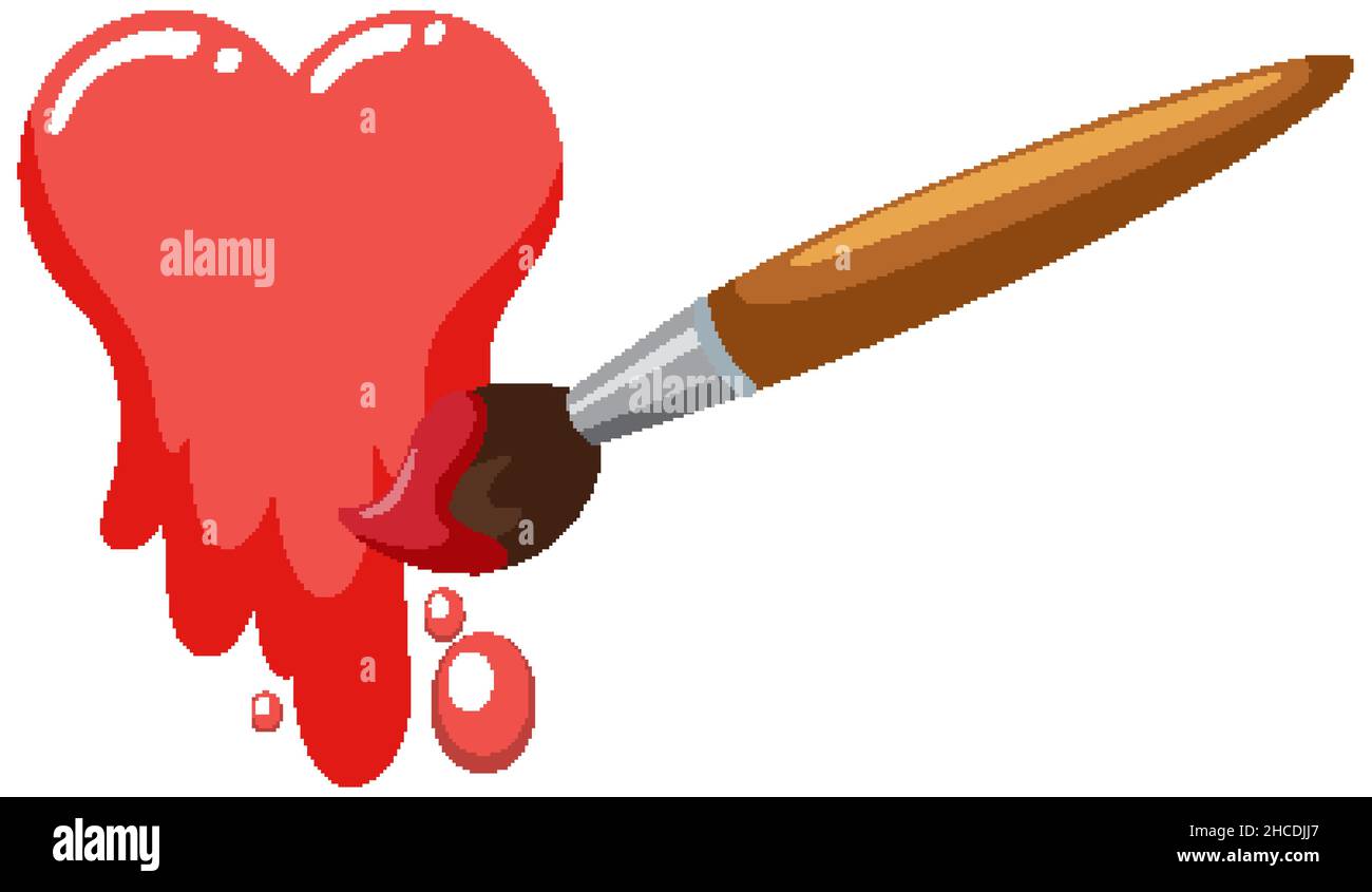 Heart painted by red color illustration Stock Vector Image & Art - Alamy