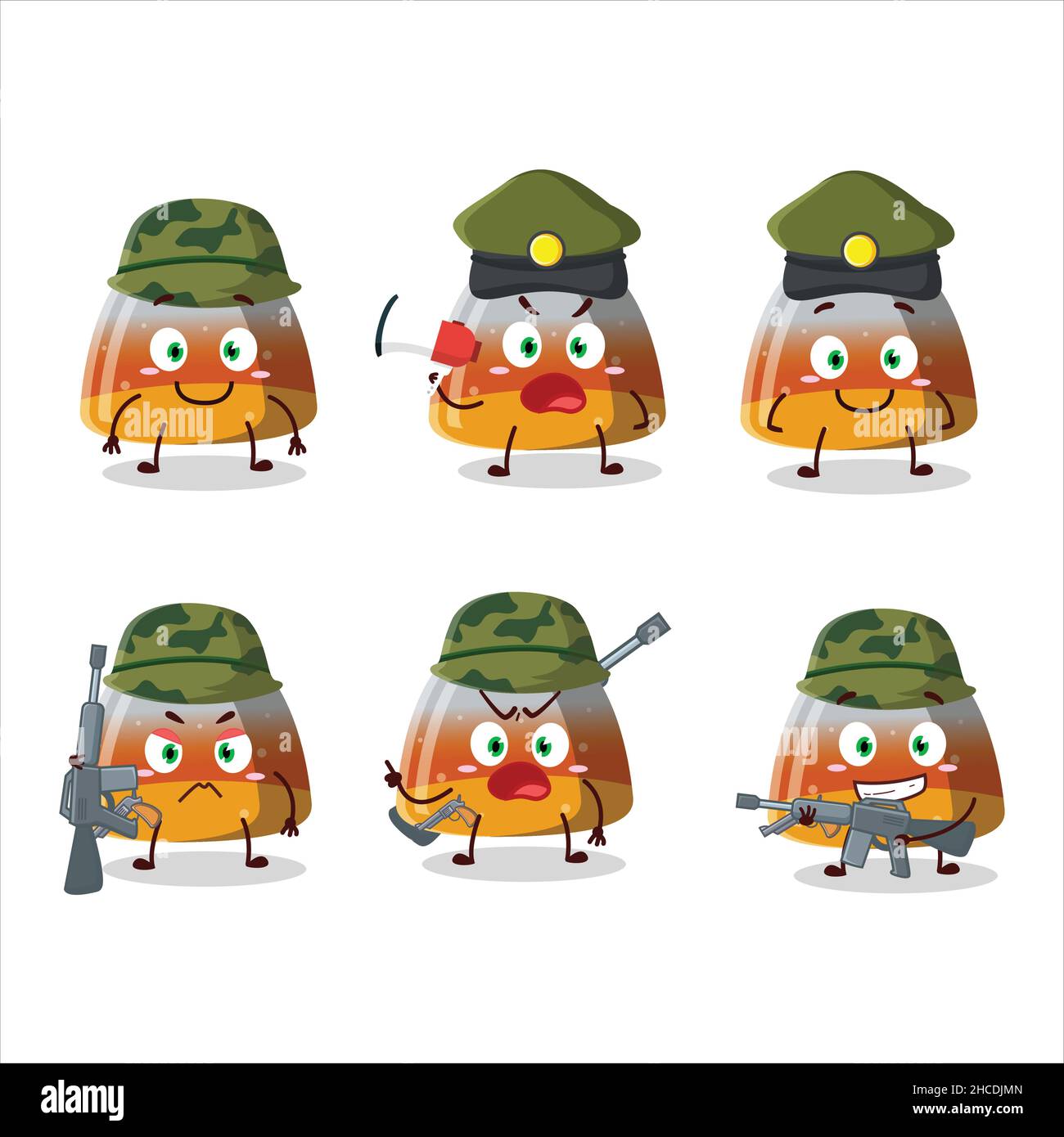 A charming soldier gummy corn cartoon picture bring a gun machine ...