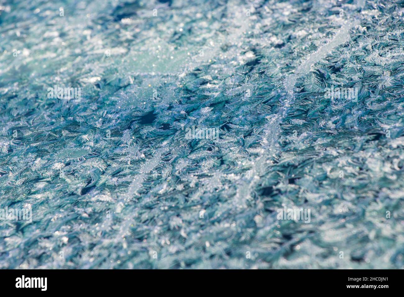 Frozen window and glass, frozen dew water pattern and texture ...