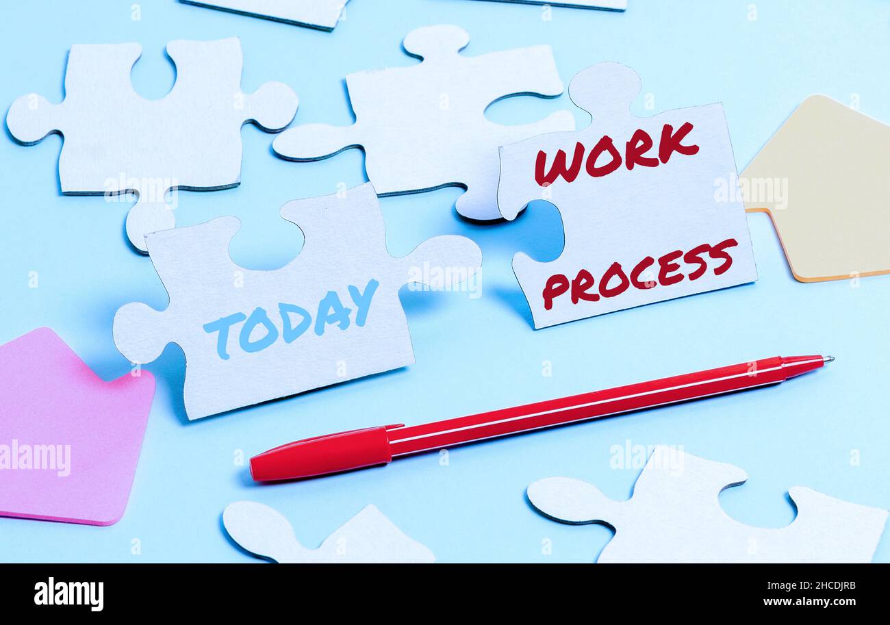 Sign displaying Work Process. Word Written on Standard procedures how ...