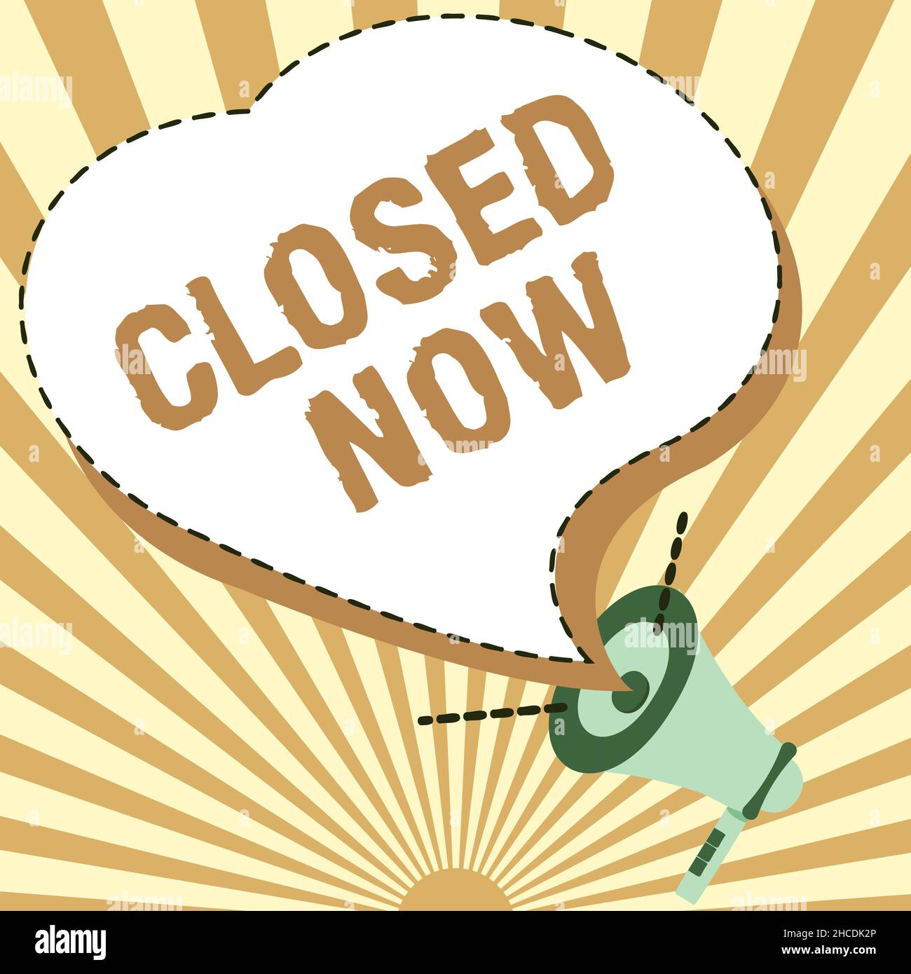 Hand writing sign Closed Now. Word Written on of a business having ...