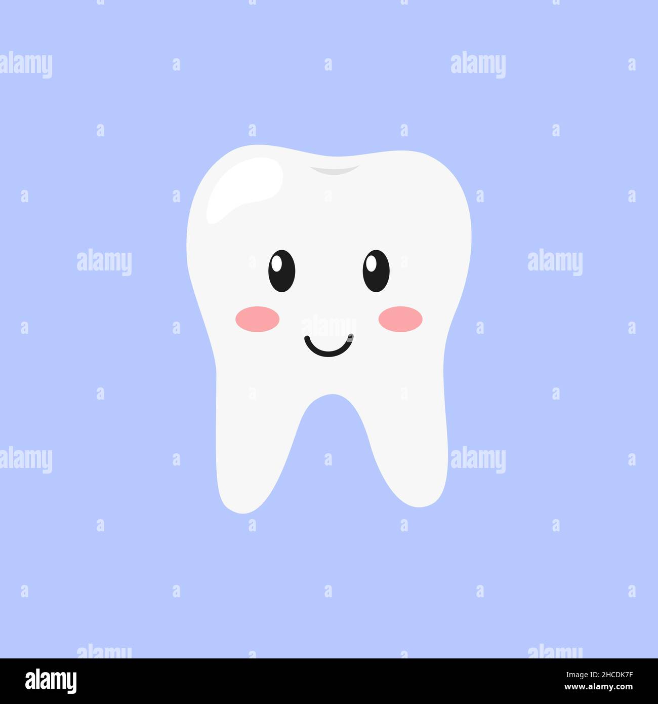 Cute cartoon tooth character smiling. Funny happy tooth isolated ...