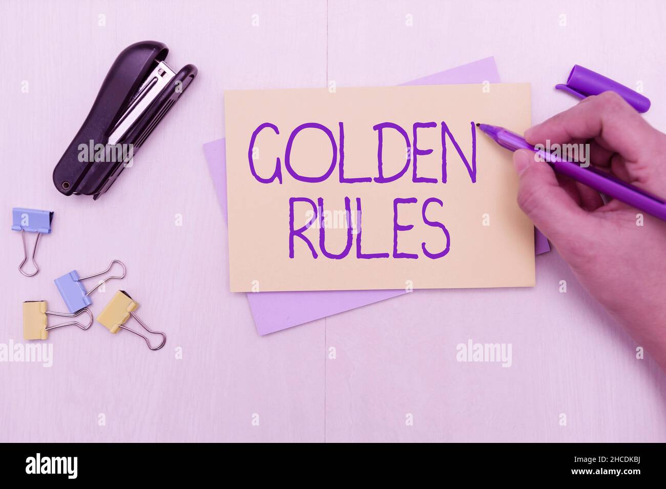Sign displaying Golden Rules. Business approach Basic principle that ...