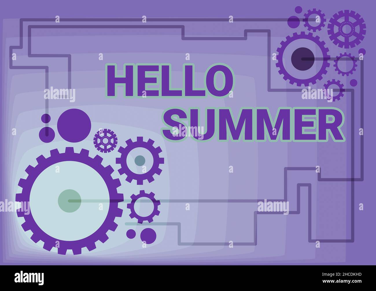 Sign displaying Hello Summer. Business concept Welcoming the warmest ...