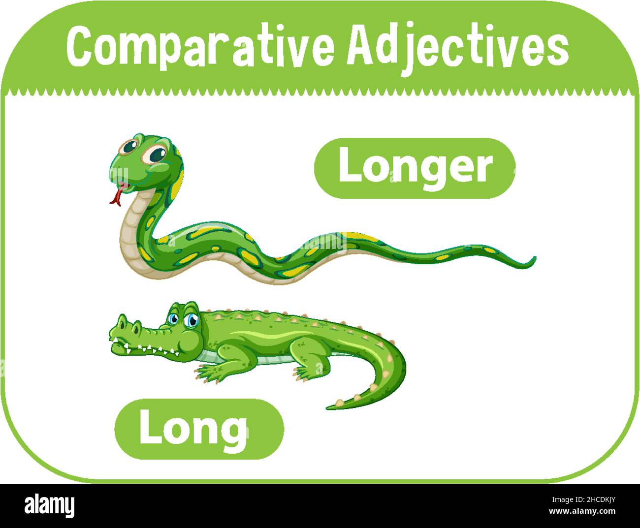 Comparative Adjectives for word long illustration Stock Vector Image ...
