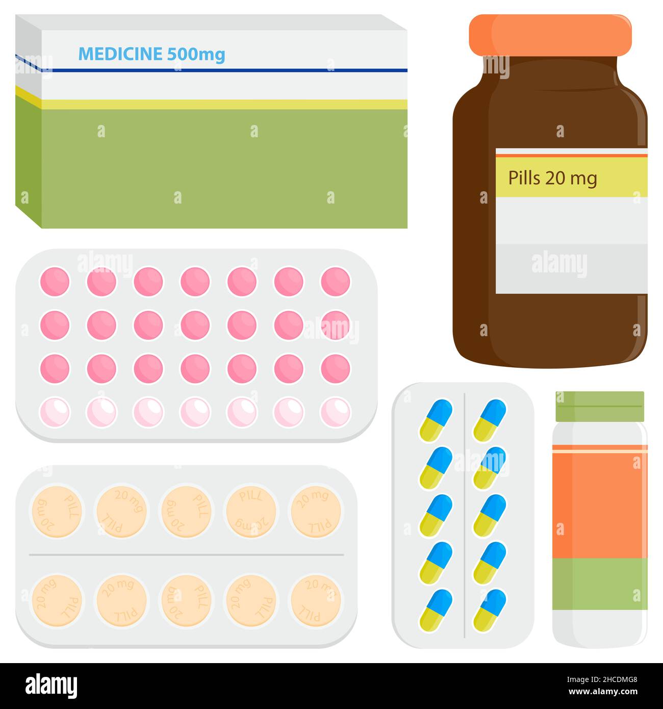Medicine, prescription antibiotics in bottles and boxes, drugs and ...