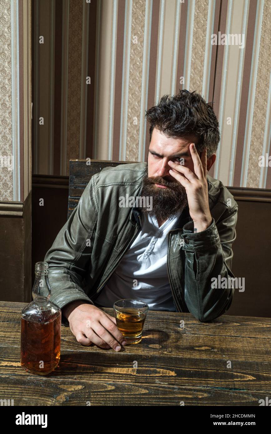 Man alcohol abuse. Drunk guy having problem from alcohol addiction ...