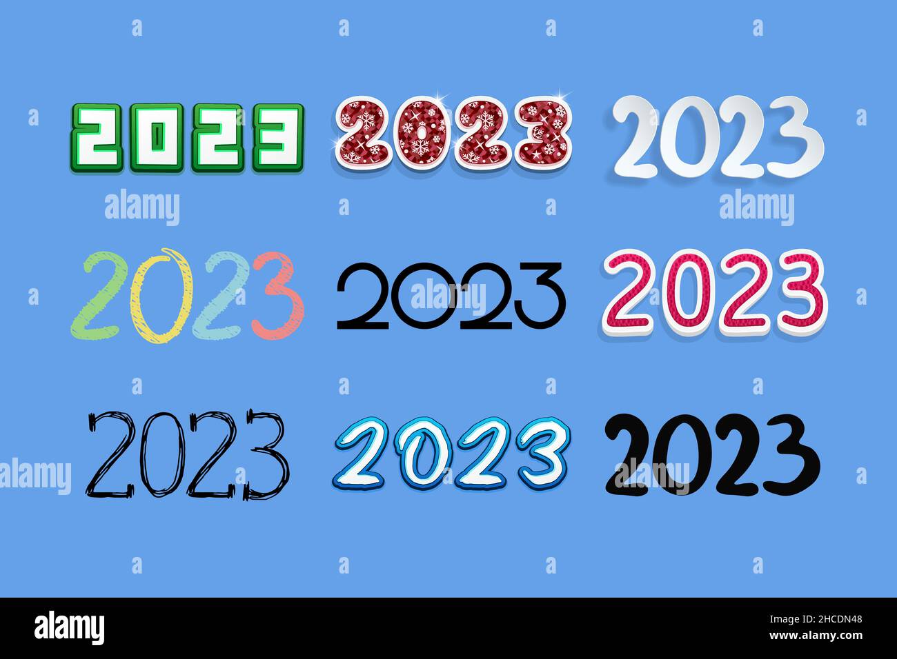 Big icon set calendar dates 2023 for planners, diaries, cards ...