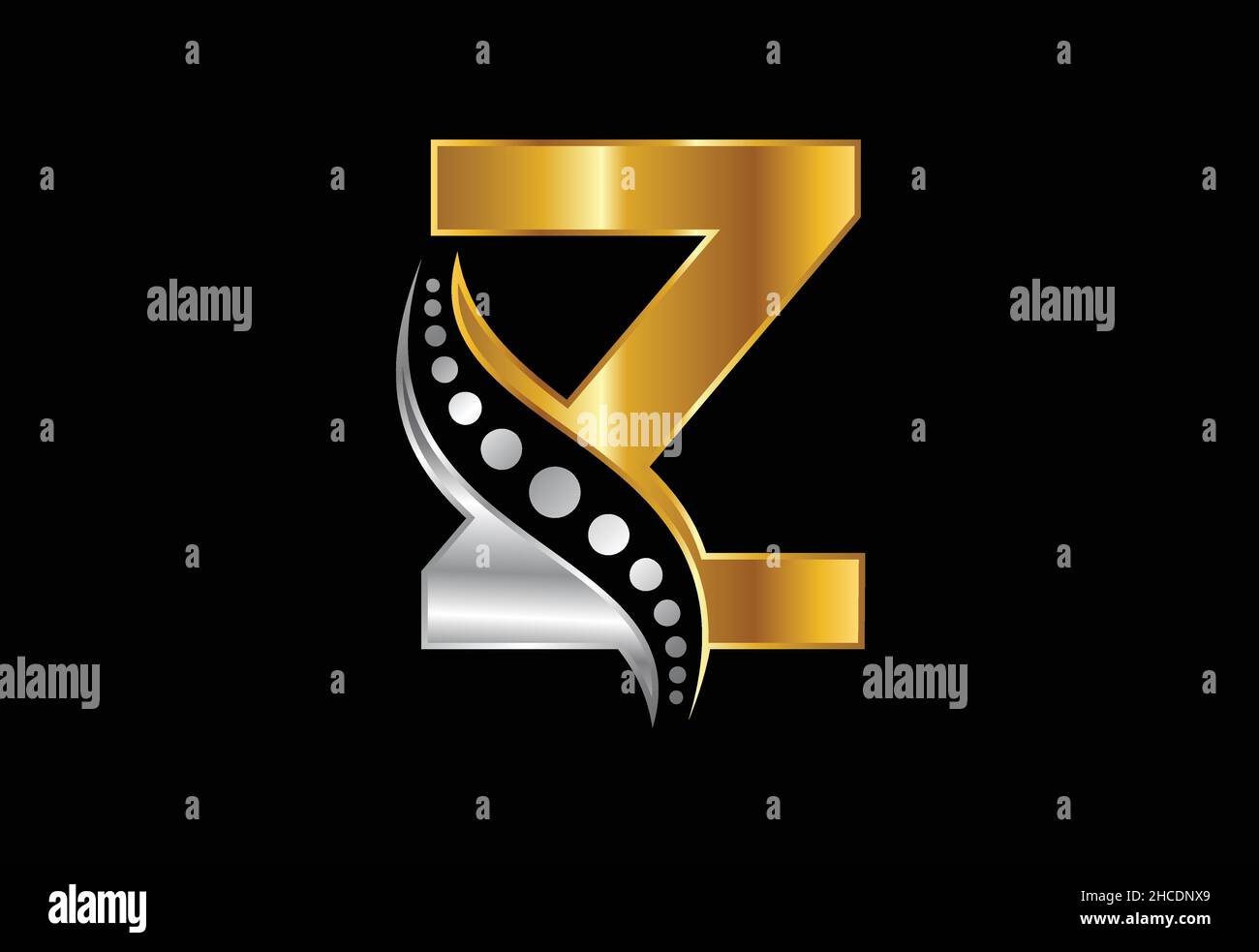 Initial Z monogram letter alphabet with chiropractic spine logo. Spinal ...