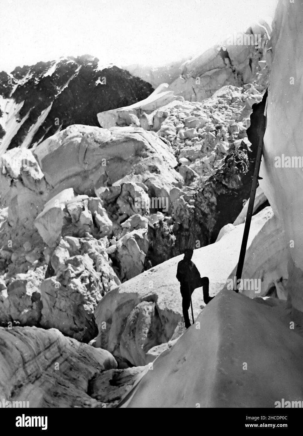 Climbing in the French Alps, Victorian period Stock Photo - Alamy