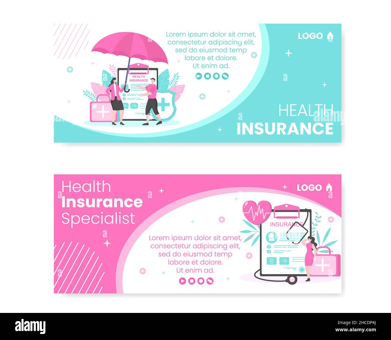 Health Care Post Template Flat Design Illustration Editable of Square ...