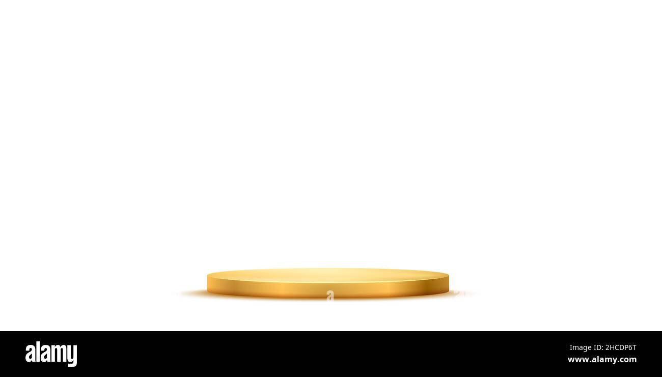 Gold podium stage vector illustration. 3d realistic golden luxury ...