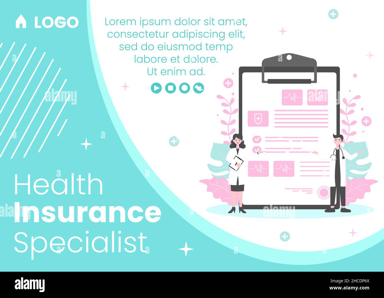 Health Care Brochure Template Flat Design Illustration Editable of ...