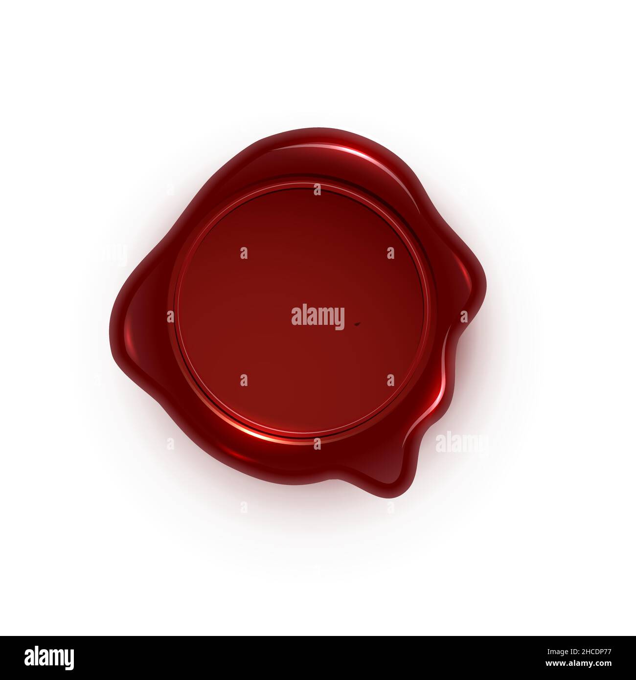 Red wax seal isolated on white background. Vintage postage stamp ...