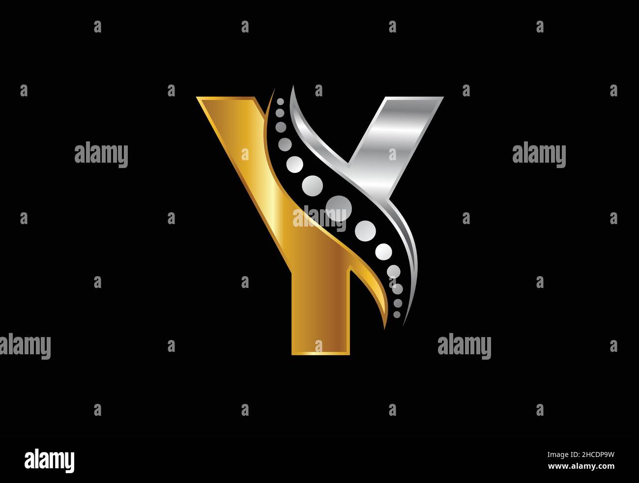 Initial Y monogram letter alphabet with chiropractic spine logo. Spinal ...