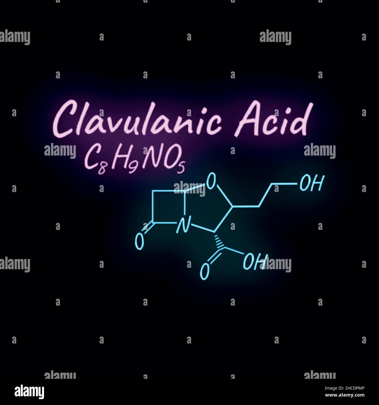 Clavulanic acid antibiotic chemical formula and composition concept ...