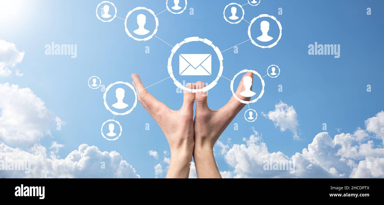 Email and user icon,sign,symbol marketing or newsletter concept ...