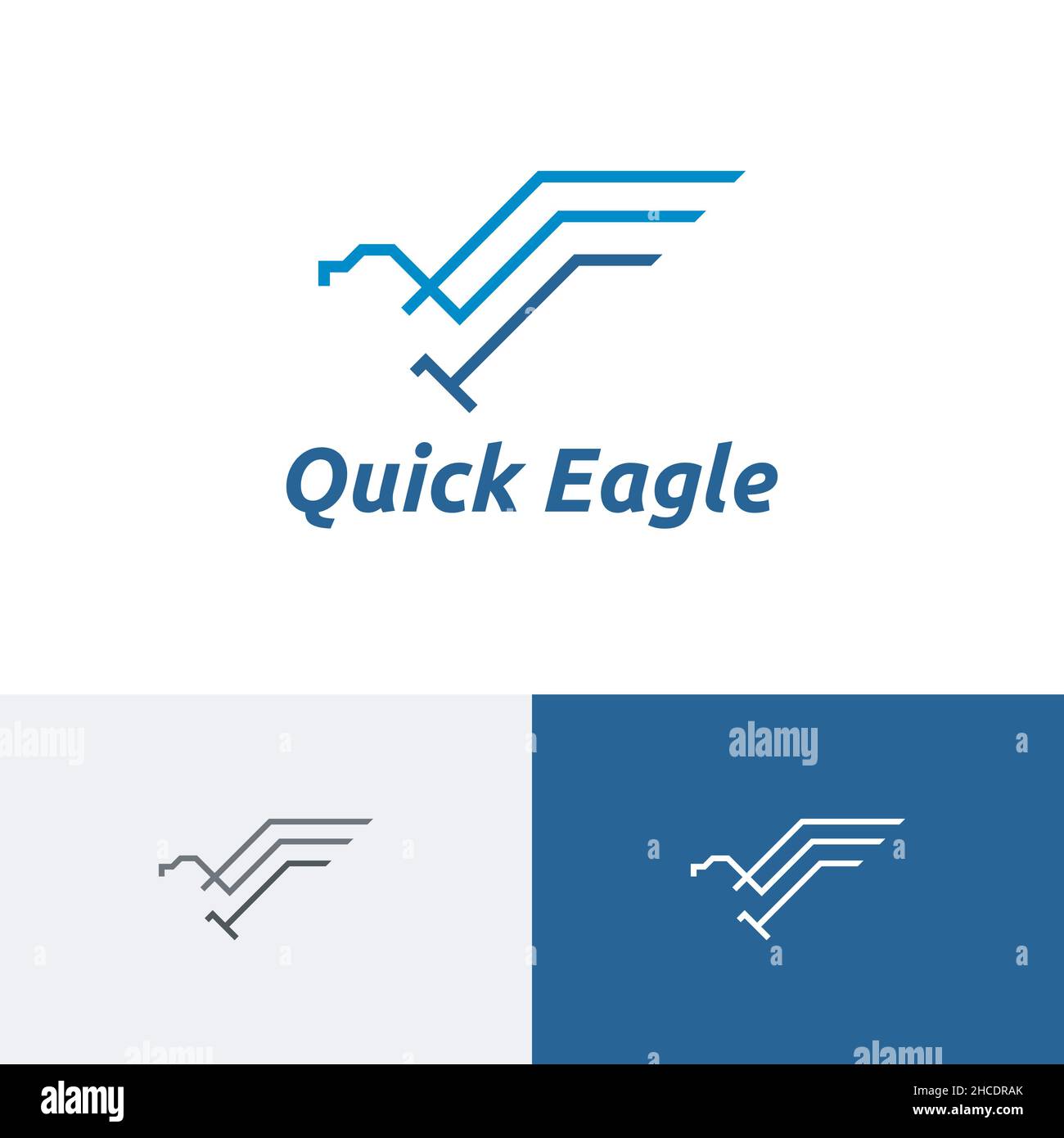 Quick Fast Hawk Eagle Falcon Flying Bird Monoline Logo Template Stock ...