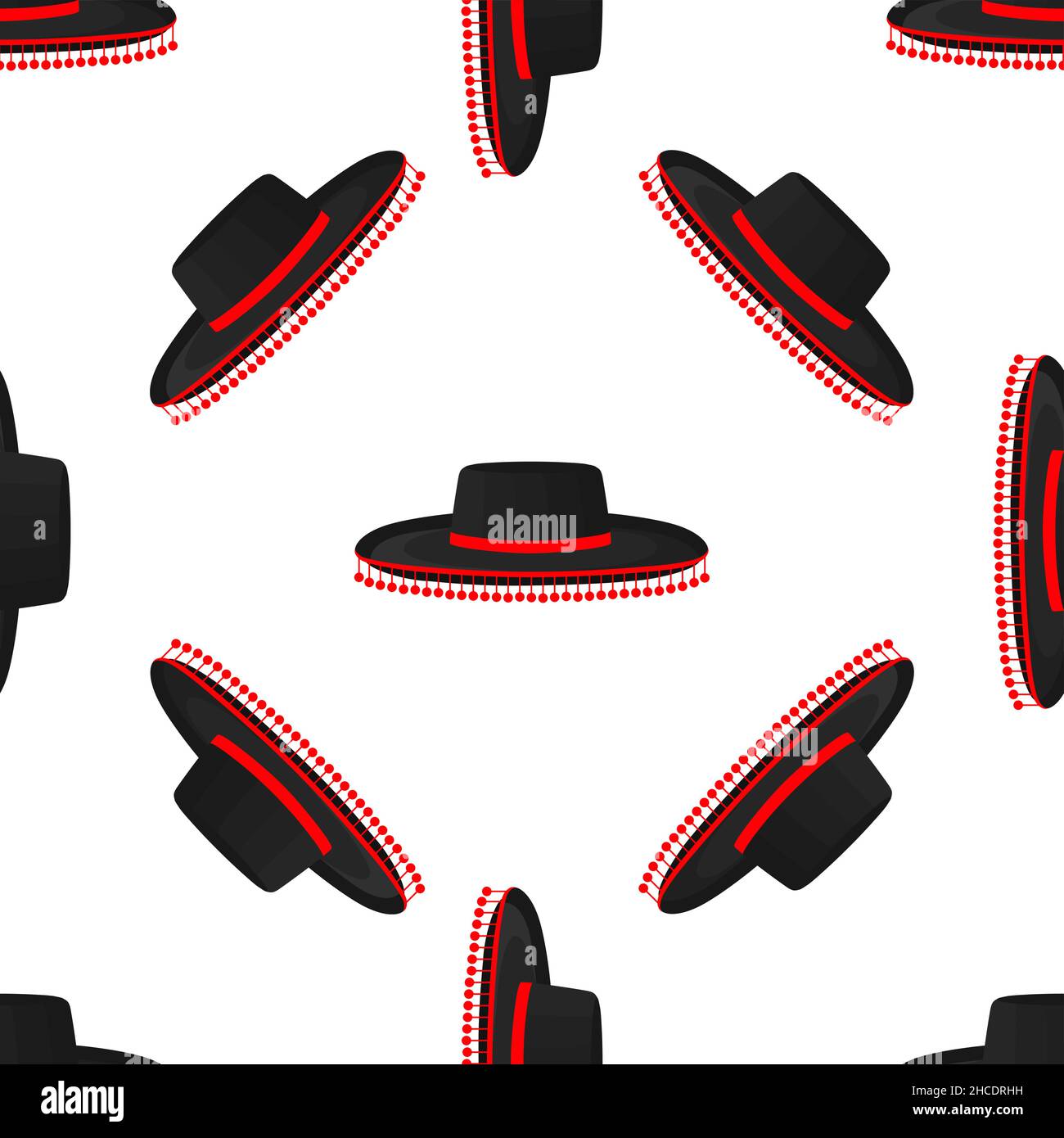 Pattern mexican hats sombrero, beautiful caps in white background. Caps ...