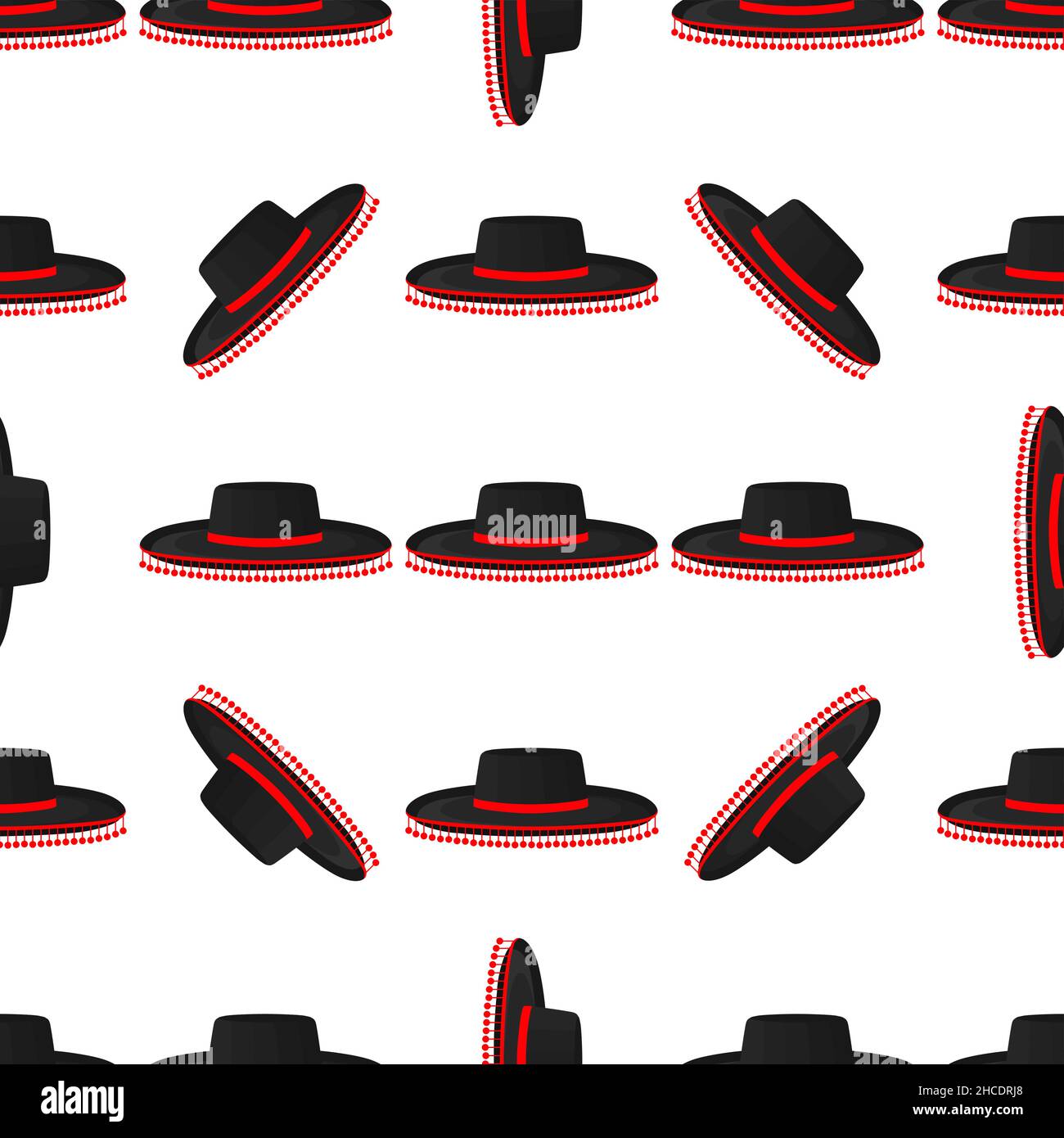 Pattern mexican hats sombrero, beautiful caps in white background. Caps ...