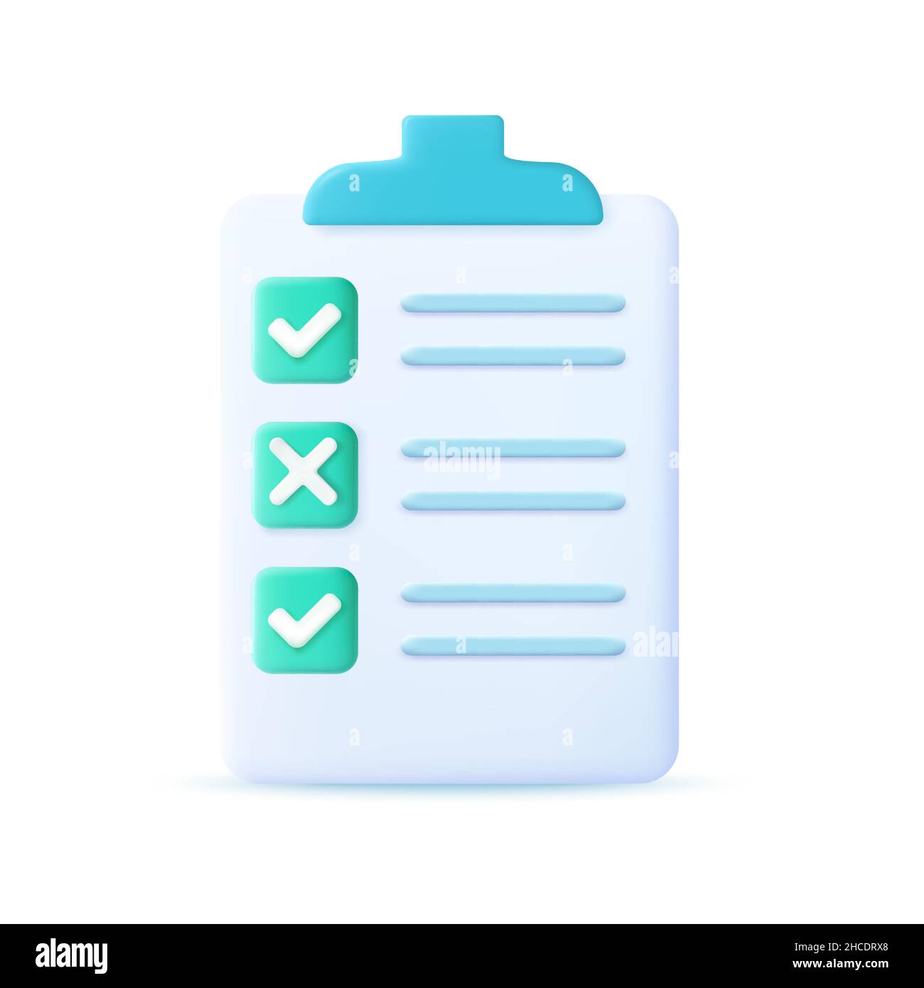 Clipboard icon check cross Cut Out Stock Images & Pictures - Alamy