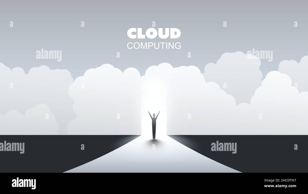 New Possibilities - Business, Solutions Finding, Cloud Computing Design Concept with a Standing ...