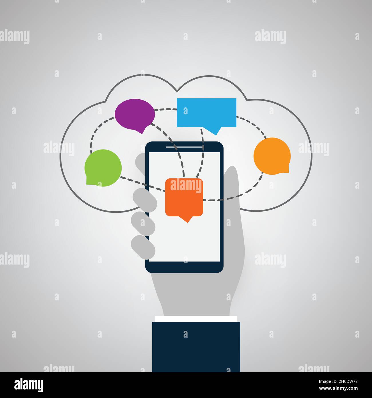 Cloud Computing Design Concept with Colorful Speech Bubbles - Online ...