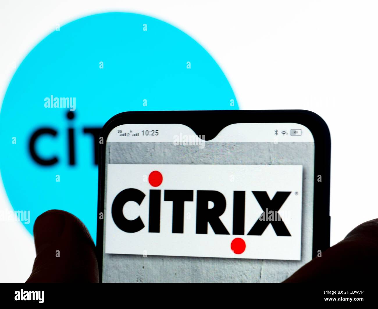In this photo illustration Citrix Systems, Inc logo seen displayed on a ...