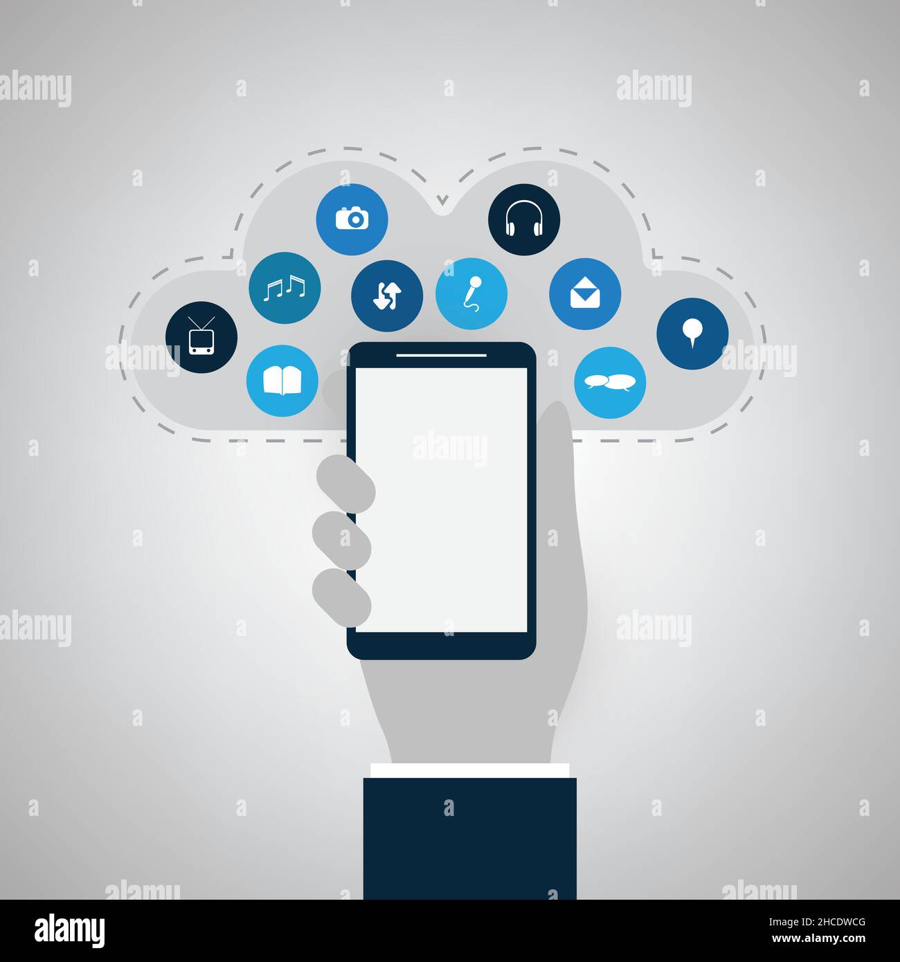 Internet of Things, Cloud Computing Design Concept with Icons - Digital Network Connections ...