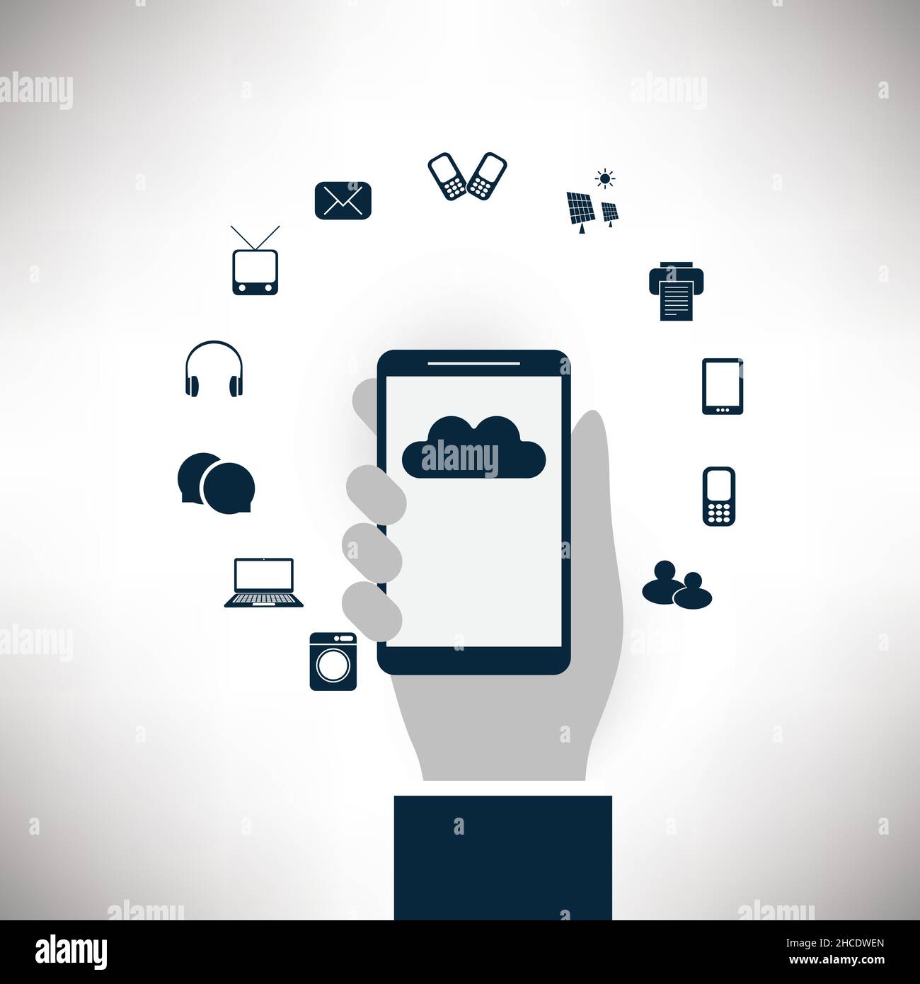Internet Of Things Cloud Computing Design Concept With Icons Digital Network Connections