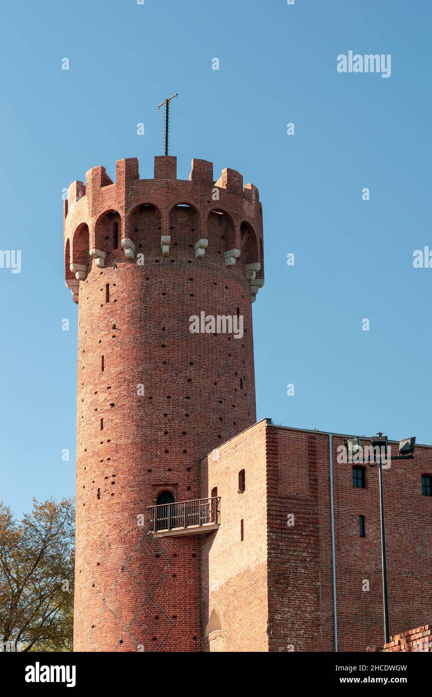 Bricks Castle Tower Medieval Castle Tower Made Red Bricks Stock Photo