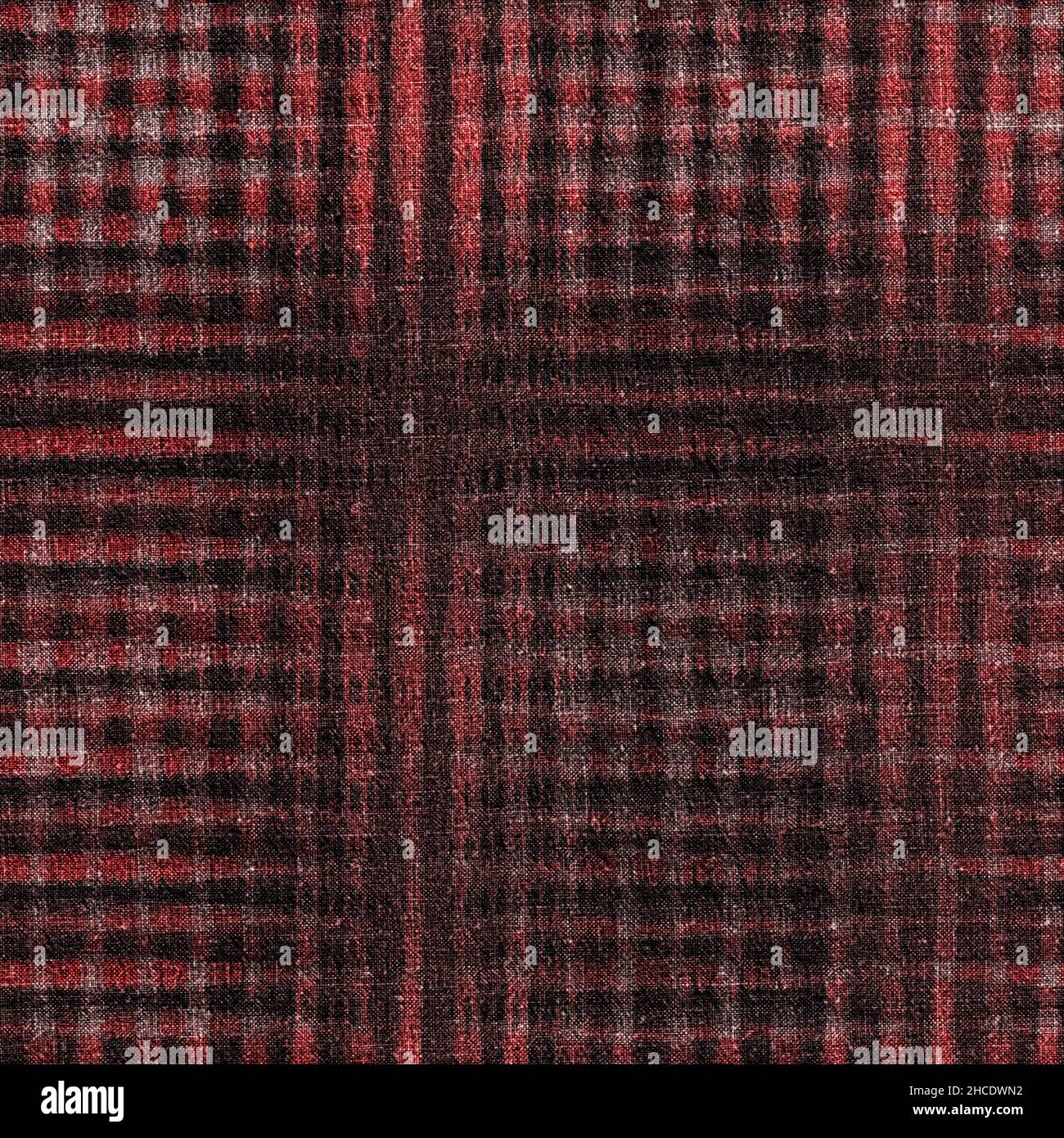 Retro red black buffalo plaid check seamless pattern. Traditional ...