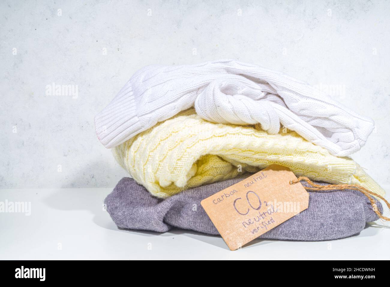 Carbon neutral, CO2-free concept product. Natural organic cotton ...