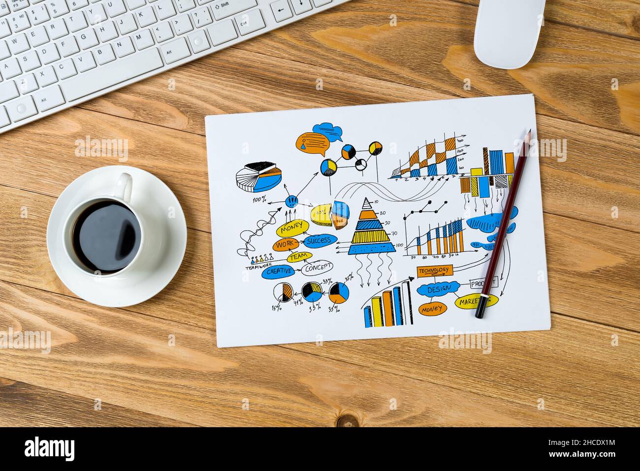 Business workplace with stuff Stock Photo - Alamy