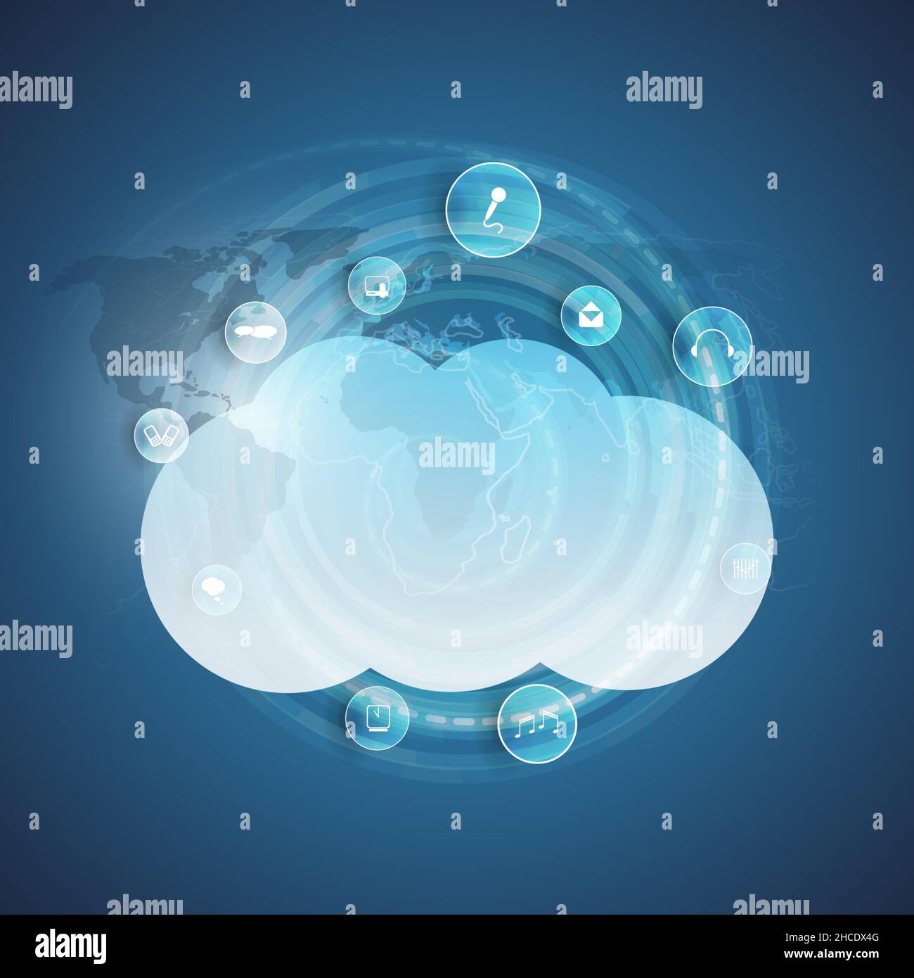 Internet of Things, Cloud Computing Design Concept with Icons - Digital Network Connections ...