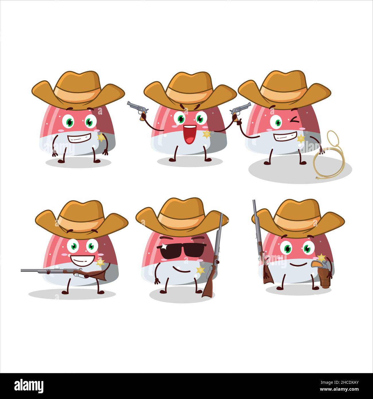 Cool cowboy pufflettes gummy candy cartoon character with a cute hat ...