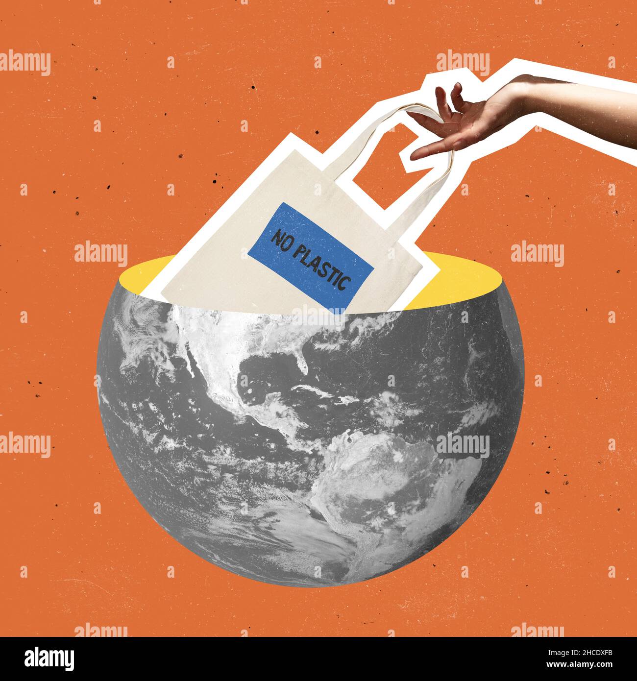 Water pollution. Contemporary art collage, modern creative design. Idea ...